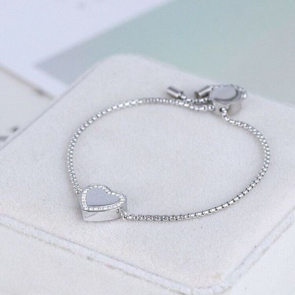 Michael Kors | Jewelry | Michael Kors Silver Heart Logo Slider Bracelet ...